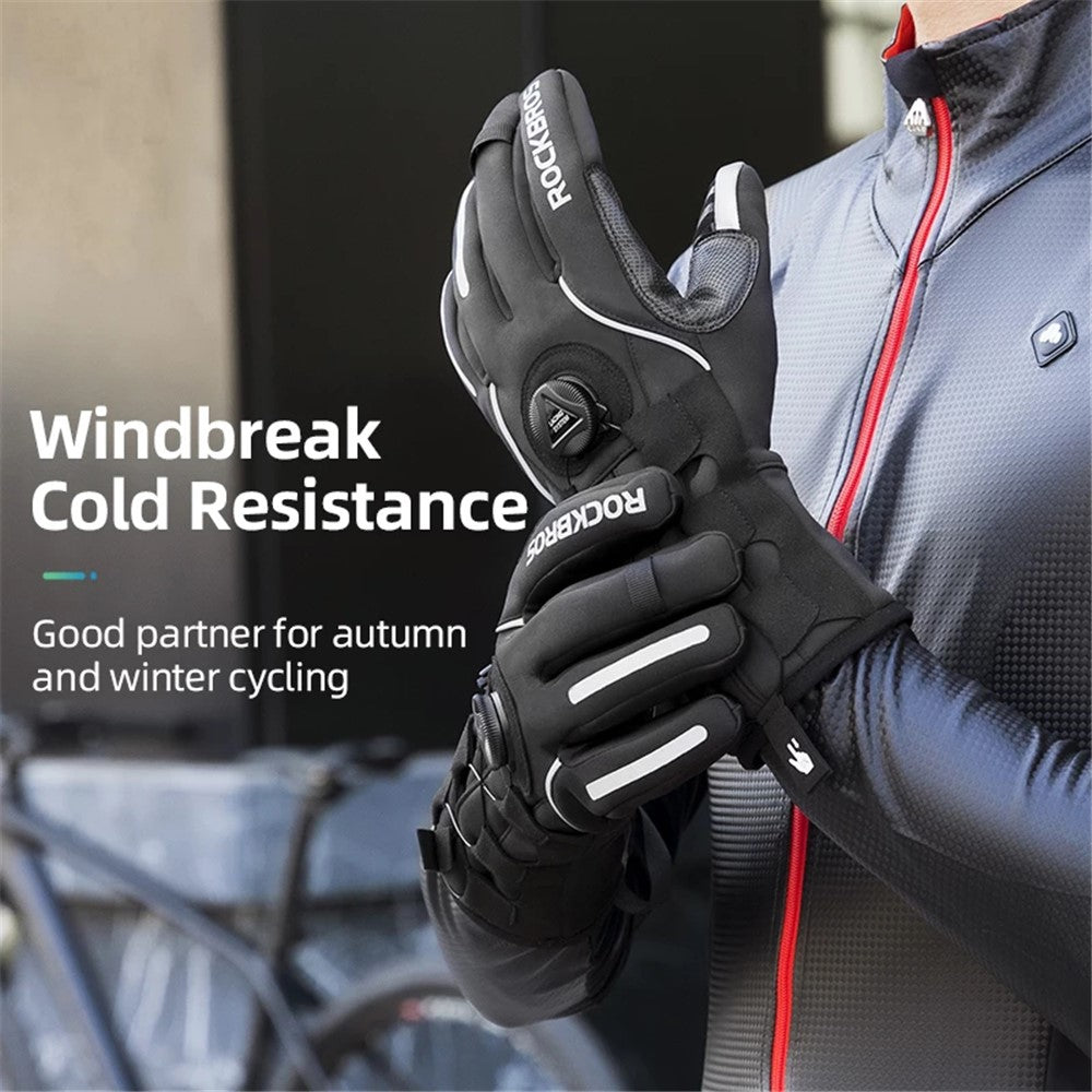 ROCKBROS S212BK One Pair Cycling Touch Screen Gloves Reflective MTB Bi