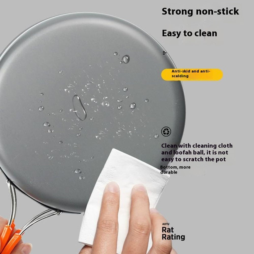 AOTU Camping Cookware Set Kettle Cooking Pot Fry Pan Cutting Board Kit