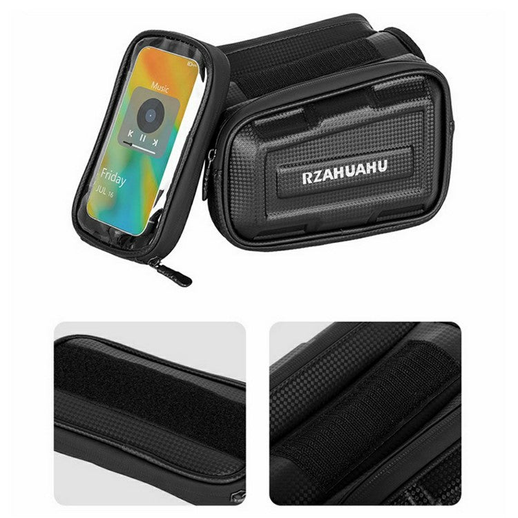 RZAHUAHU 3L Bike Frame Bag Waterproof Outdoor Cycling Hard Shell Touch