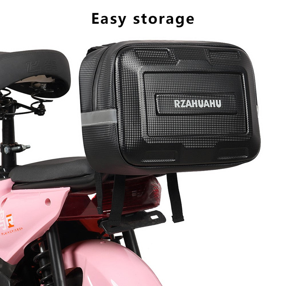 RZAHUAHU 7L Electric Bicycle Rear Bag Waterproof Hard Shell Storage Ba