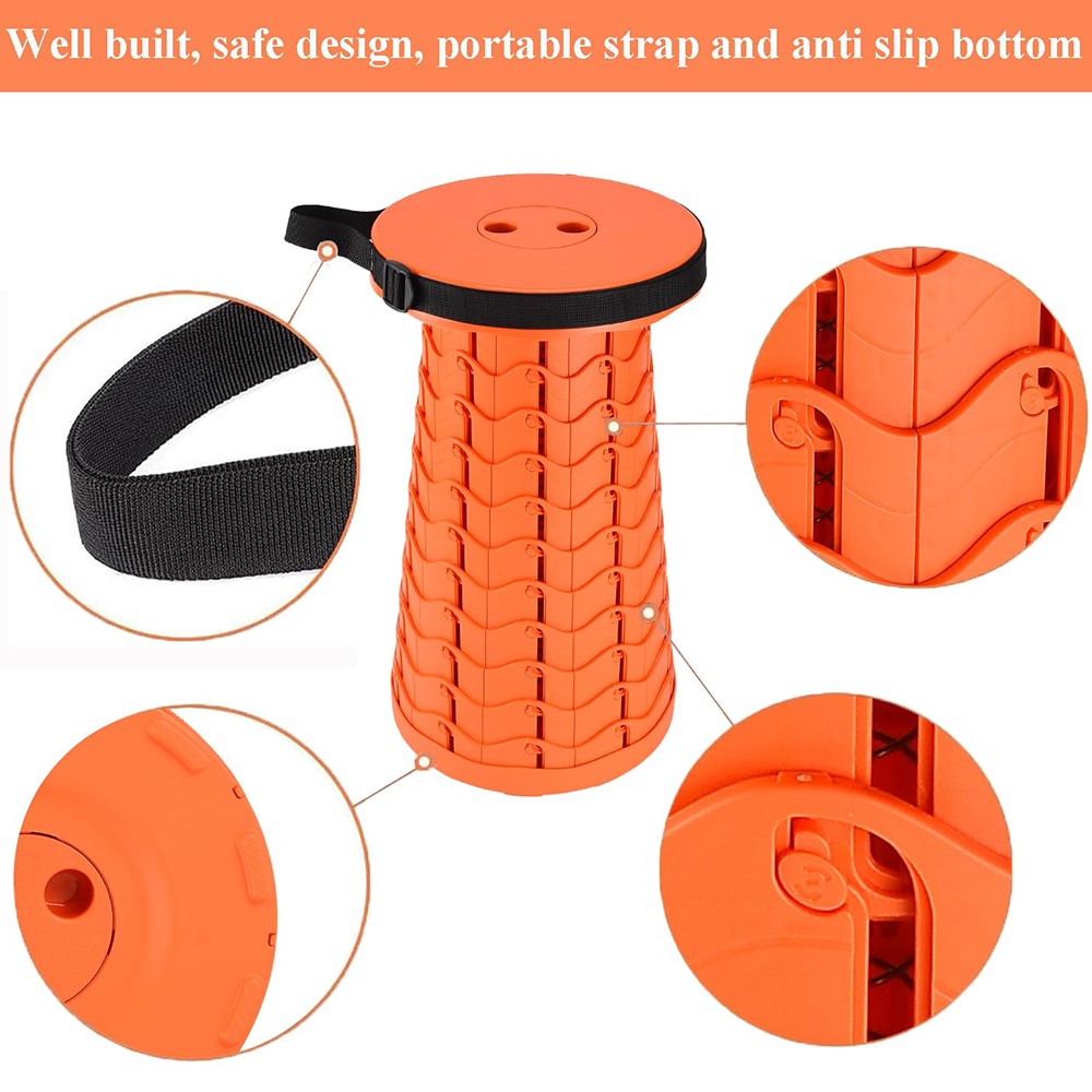 Outdoor Camping Fishing Folding Stool Portable Telescopic Chair with S