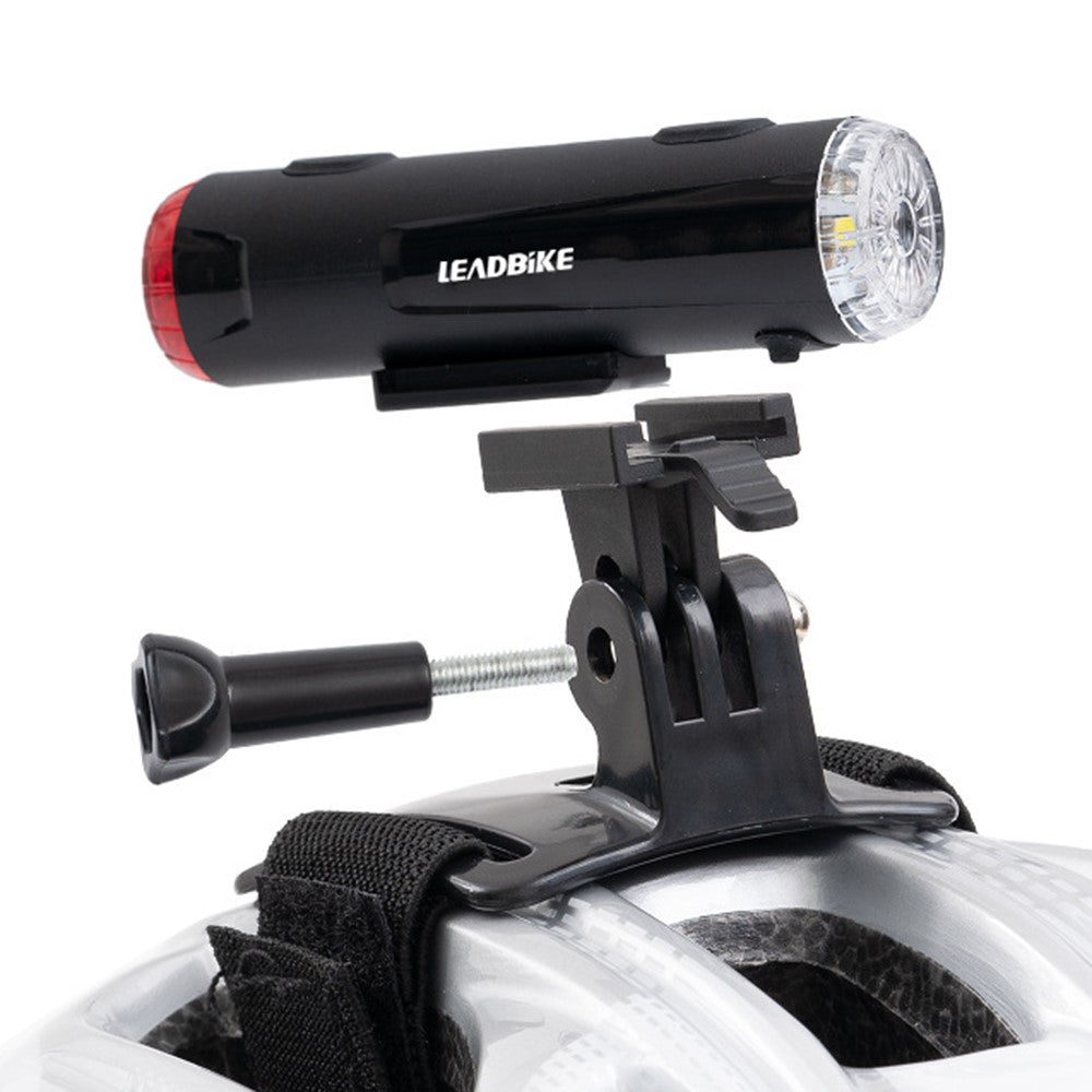 LEADBIKE LD56 Bicycle Helmet Lamp Dual Head Front / Rear Light USB Rec