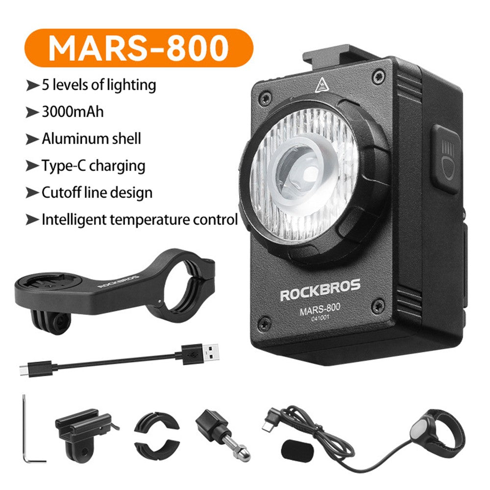 ROCKBROS MARS-800 Bicycle Light 800LM Hoisting Front Lamp Mountain Roa