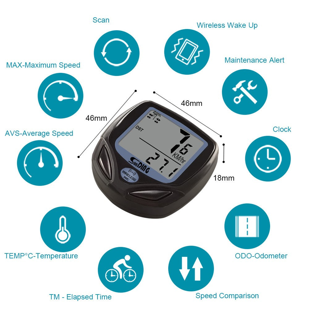 SUNDING MTB Road Bike Computer Wireless Digital Speedometer Bicycle Cy