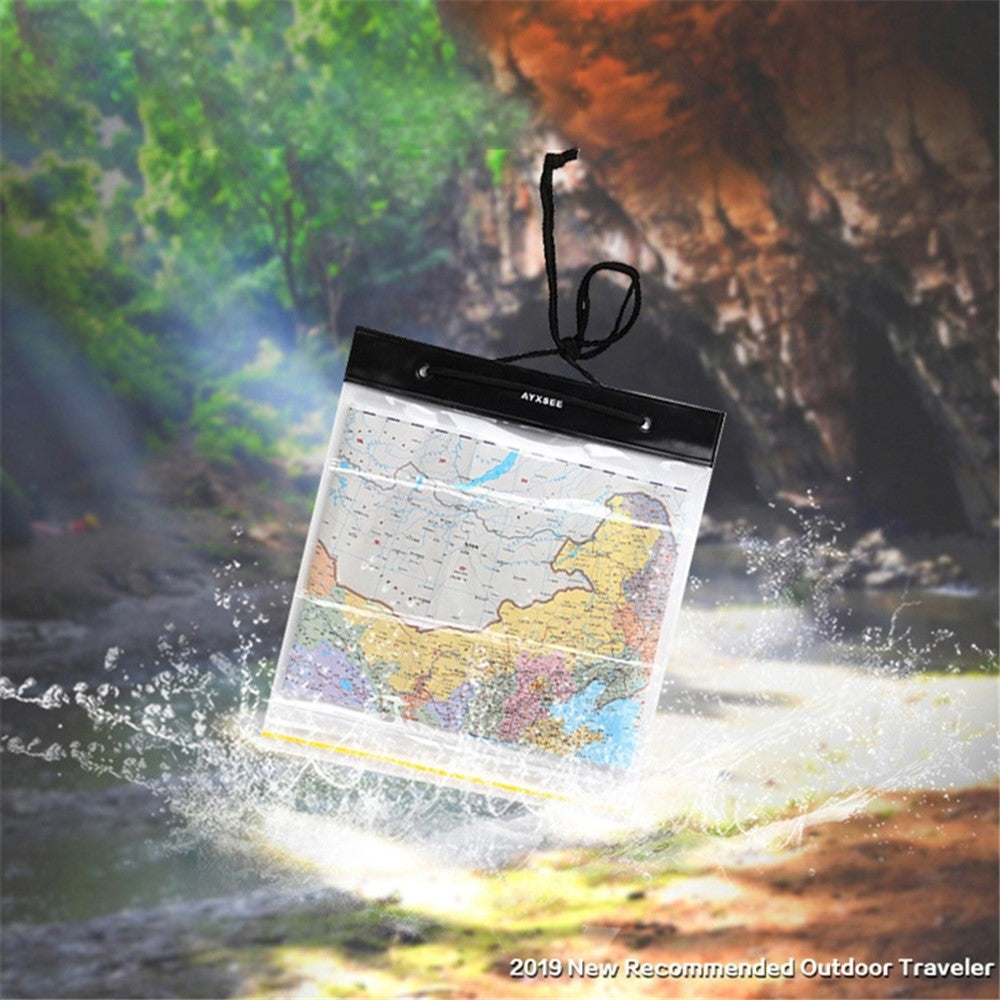 AYXSEE Outdoor Waterproof Camping Hiking Map Bag Transparent PVC Map P