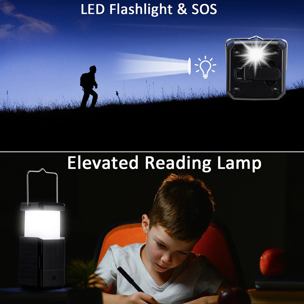 HY-236TD Portable Outdoor Solar Hand Crank Camping Light 2000mAh Power