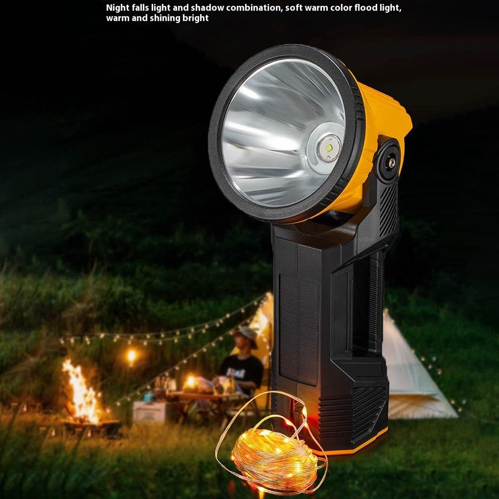 Rotatable Head Solar Powered P50 Flashlight RGB Handheld Lantern Campi