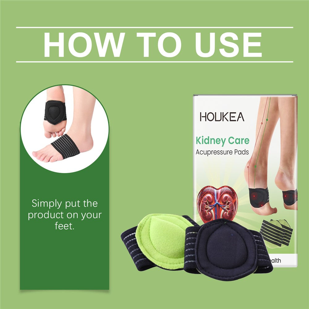 HOUKEA HK-J01-0107-01 1 Pair Kidney Care Feet Acupressure Pads Cushion
