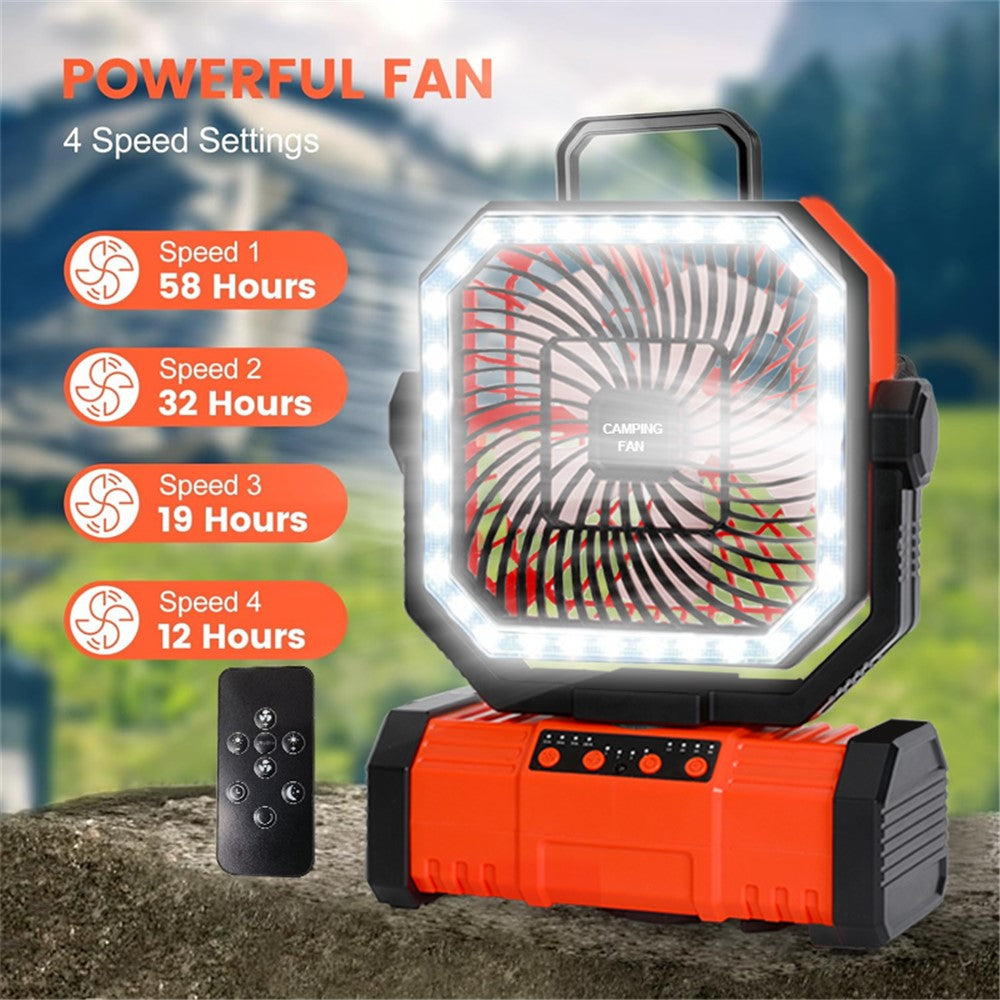 Outdoor Multifunction Camping Fan LED Light Power Bank Portable Blueto