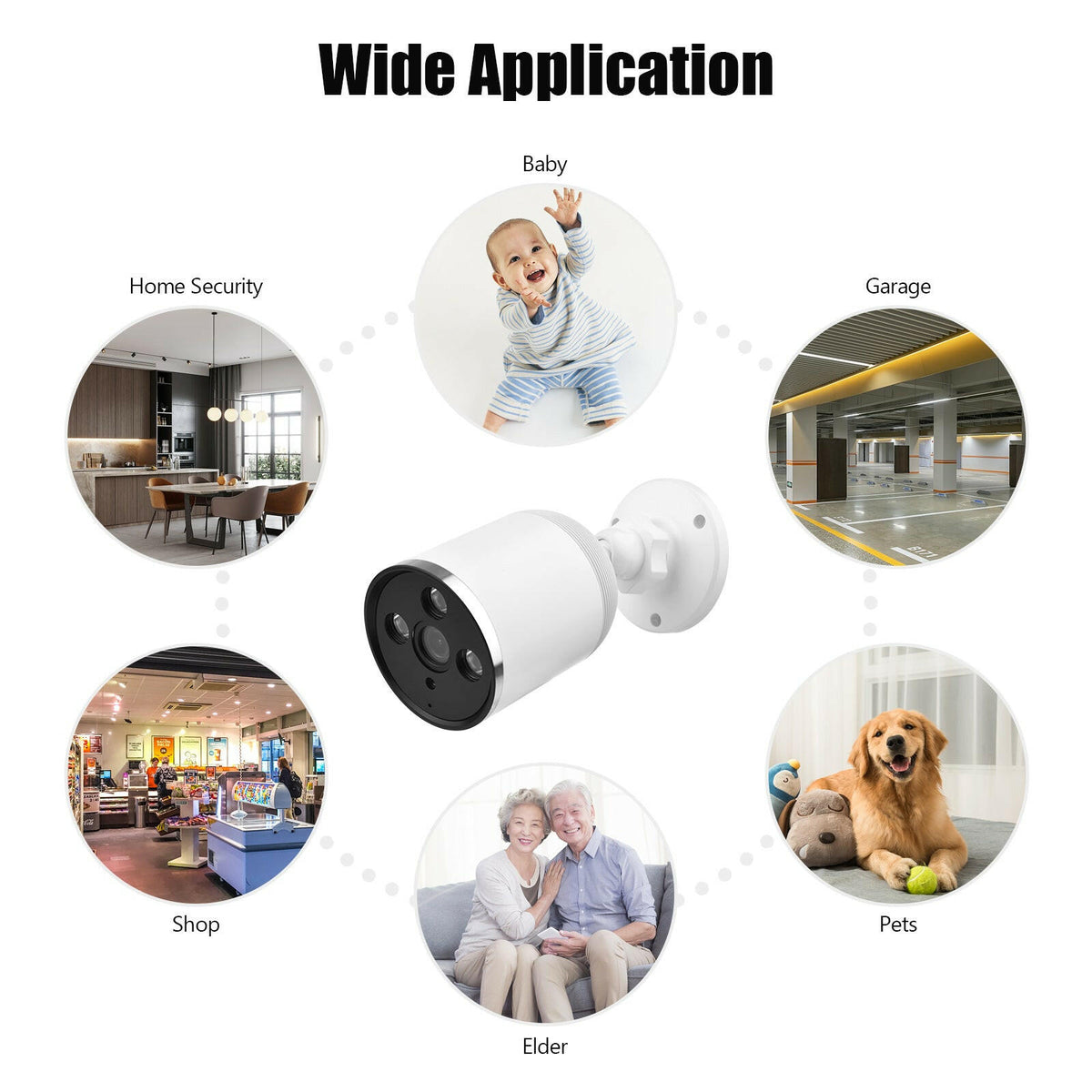 1080P Smart WiFi Camera Wireless Monitor Camera 2MP 130° Viewing Angle