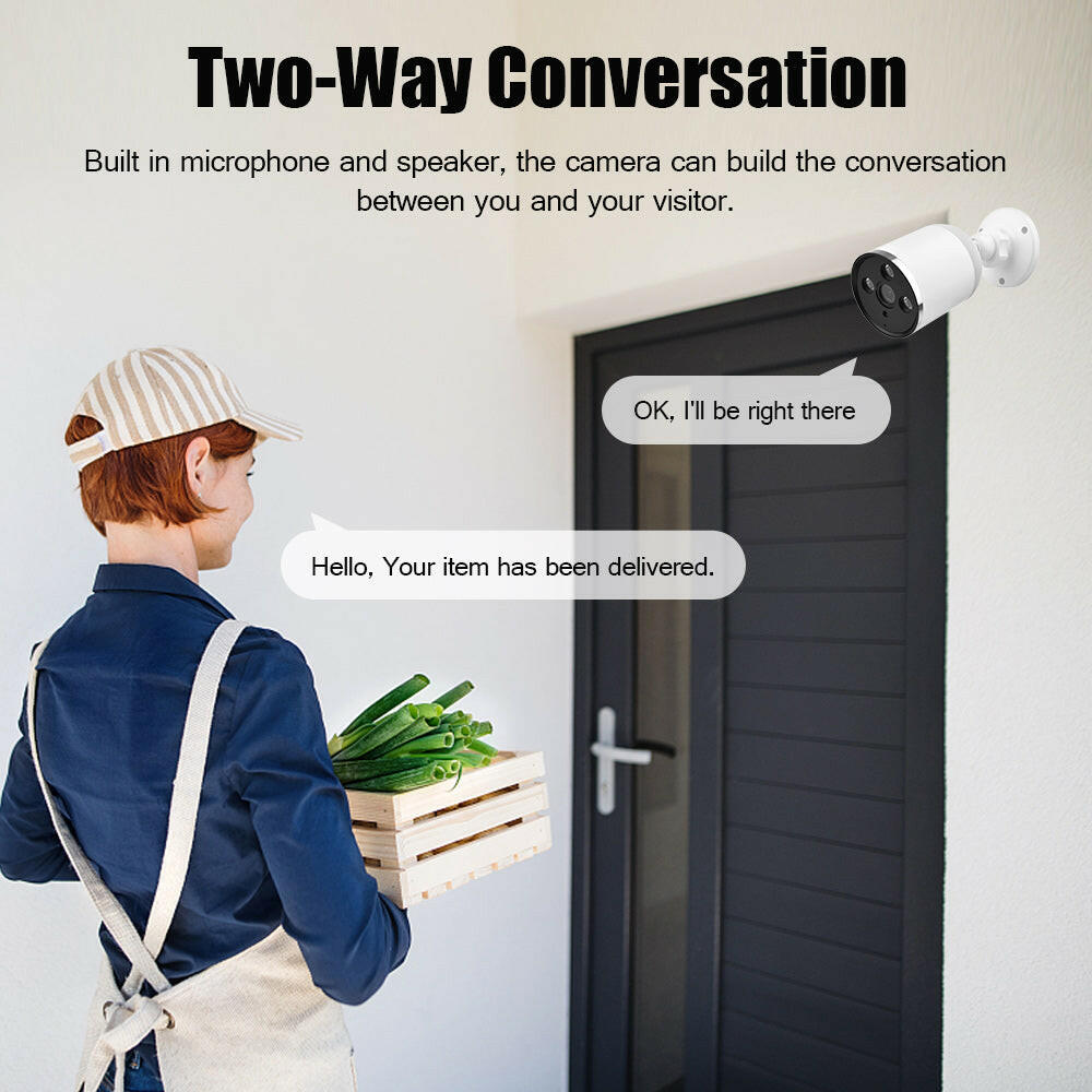 1080P Smart WiFi Camera Wireless Monitor Camera 2MP 130° Viewing Angle