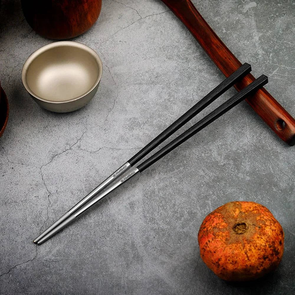 Titanium Chopsticks with Carbon Fiber One Pair | WAYBIKER