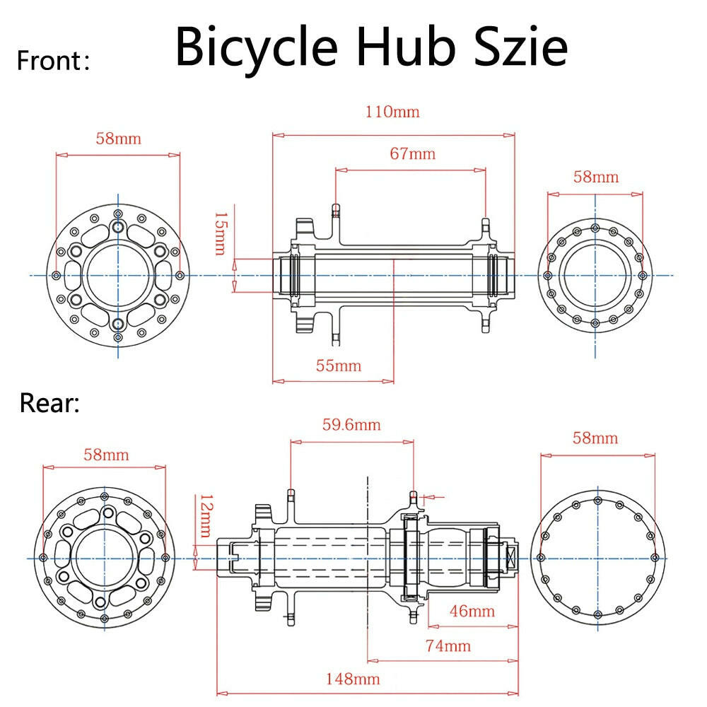 TANKE MTB Bike Hub BOOST 148 Bicycle Hubs 120 Click 6 Claws Bearing 32