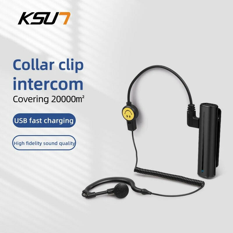 KSUN V50 Mini Walkie Talkie 2 Pcs With Earphone Lavalier Radios Wirele
