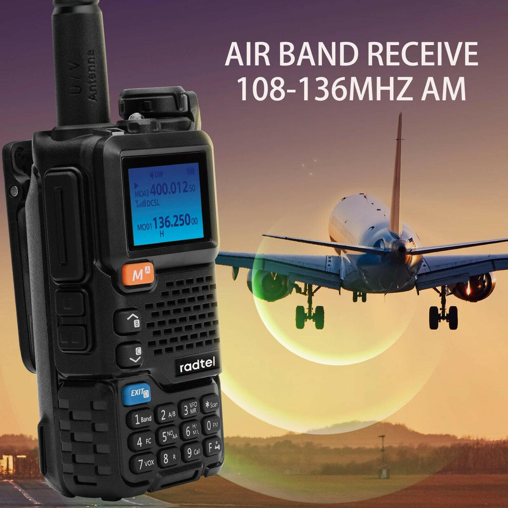 Radtel RT-600 Air Band Walkie Talkie Portable Am Fm Two Way Radio Comm
