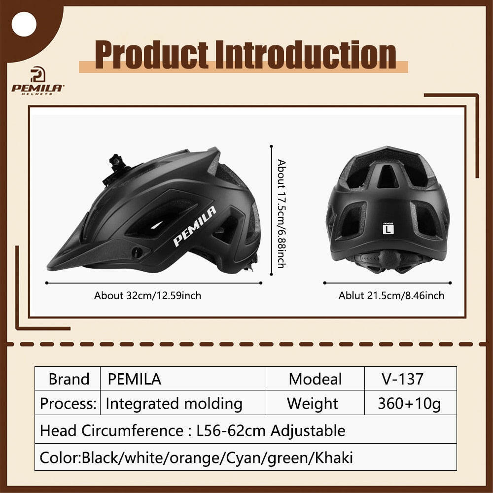 PEMILA Outdoor DH MTB Bicycle Helmet Integrally-molded Road Mountain B