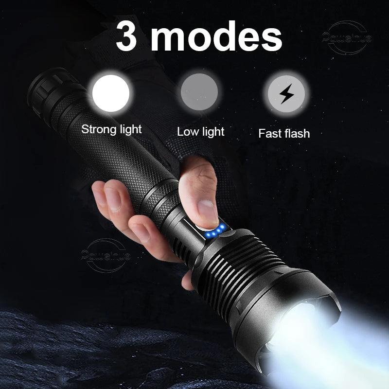 Paweinuo XHP360 Powerful Led Flashlight High Power Rechargeable Torch