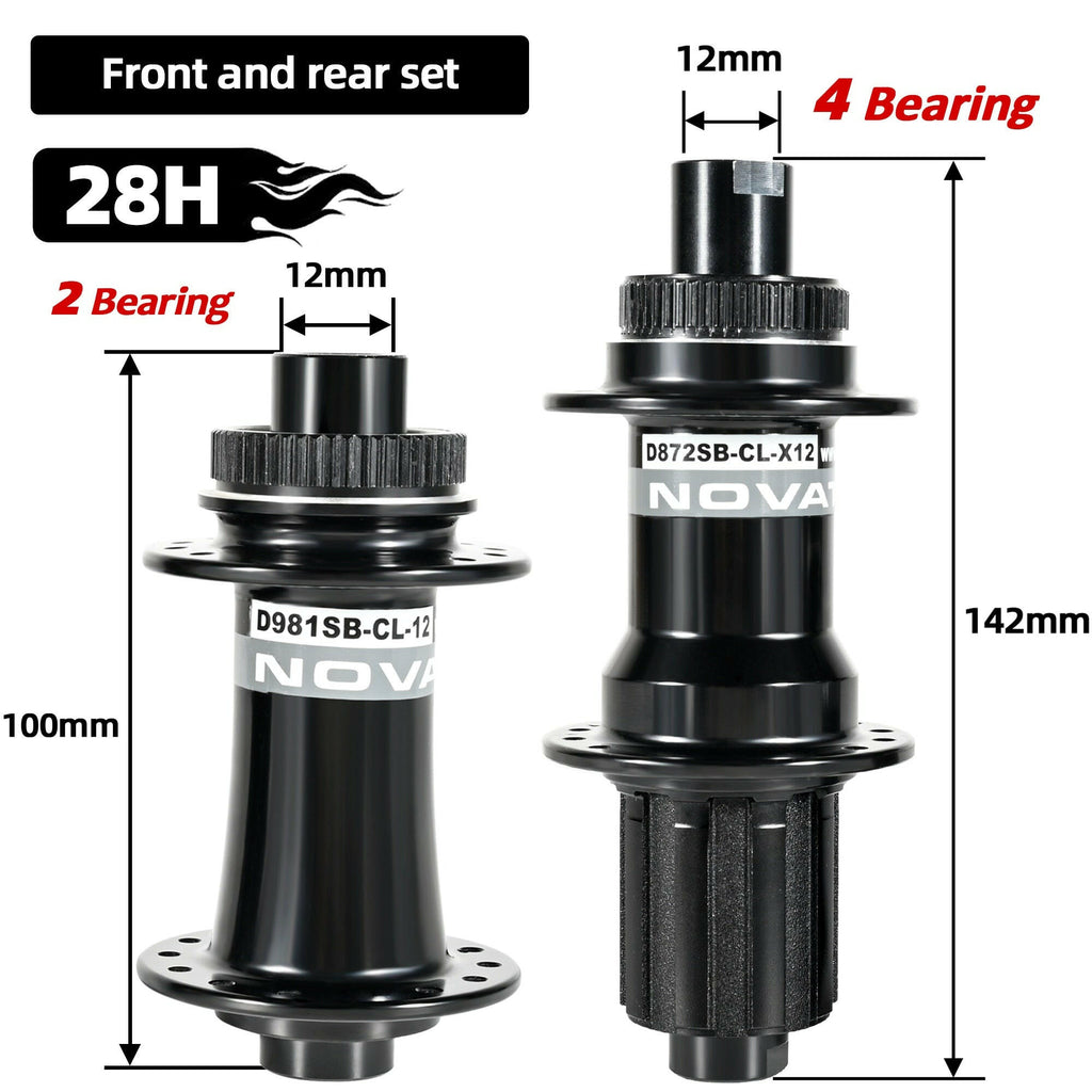 Novatec MTB/Road Bike Hubs D981SB/D872SB Bike Hub Center Lock Disc Bra