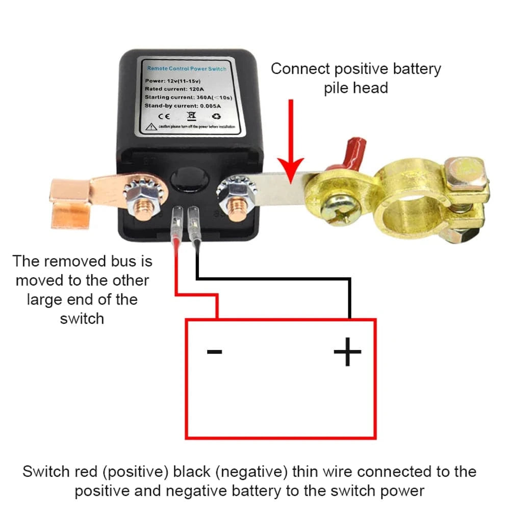 12V Car Battery Relay Wireless Remote Battery Disconnect Switch ...
