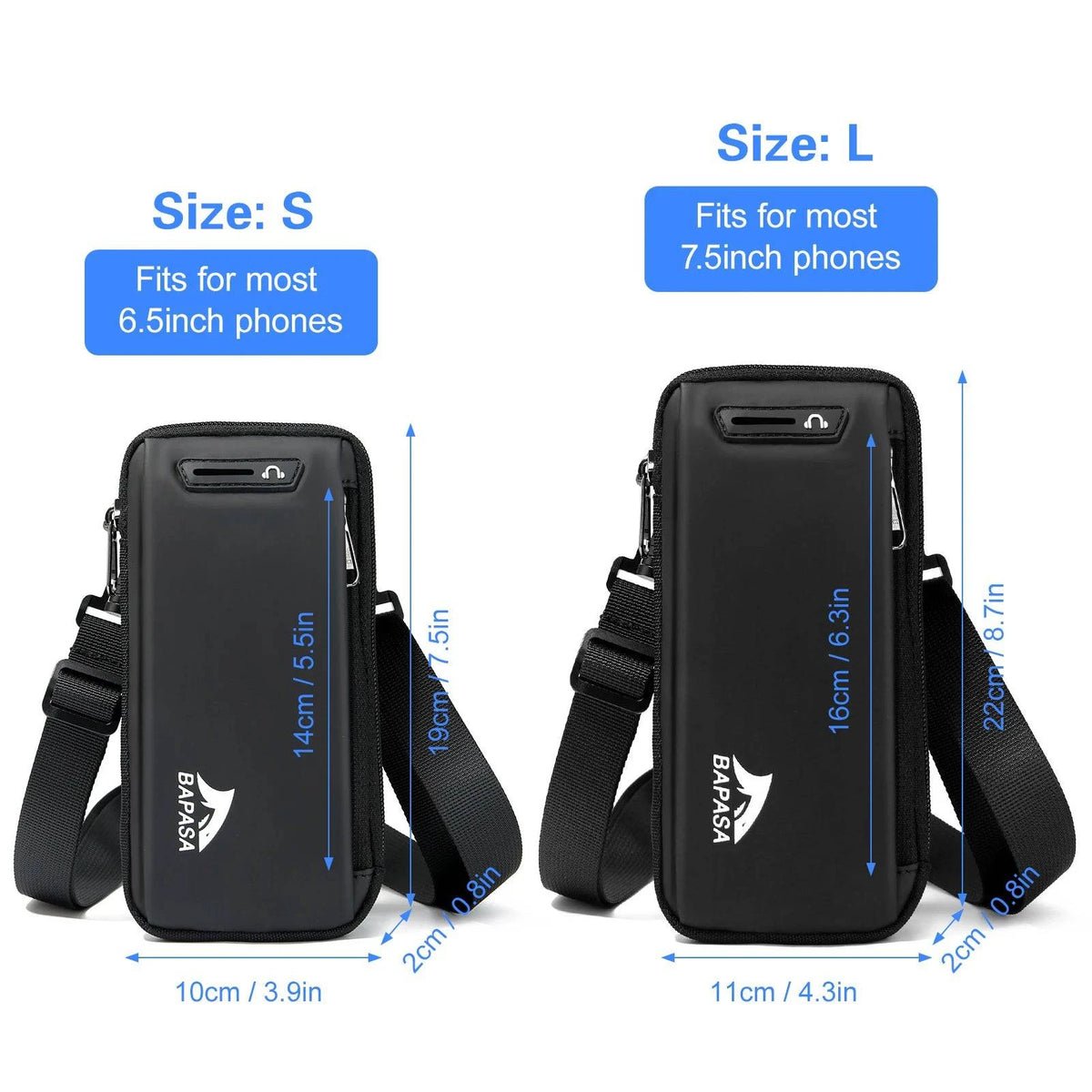 Phone Bag Phone Purse Cross Body Bag Waist Phone Pouch Fit 6.5/7.5 Inc
