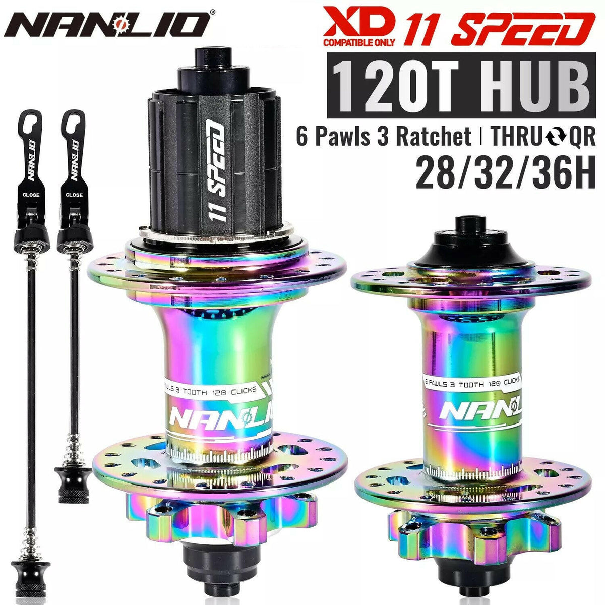 NanLio Bicycle hubs XM820 Mountain Bike Hub 28/32/36 Holes Alloy 6 Paw