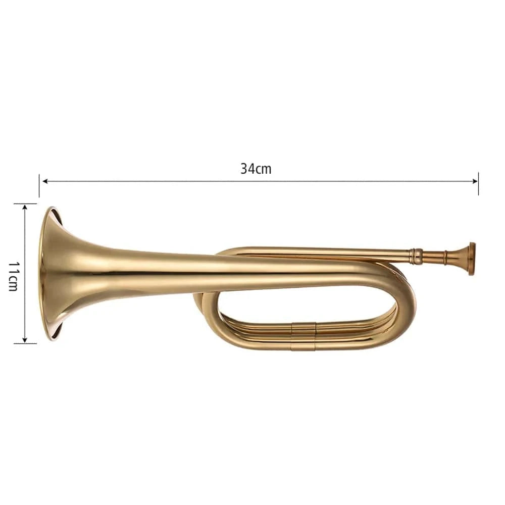 Bugle Call Trumpet Brass Cavalry Horn with Mouthpiece for School Band ...
