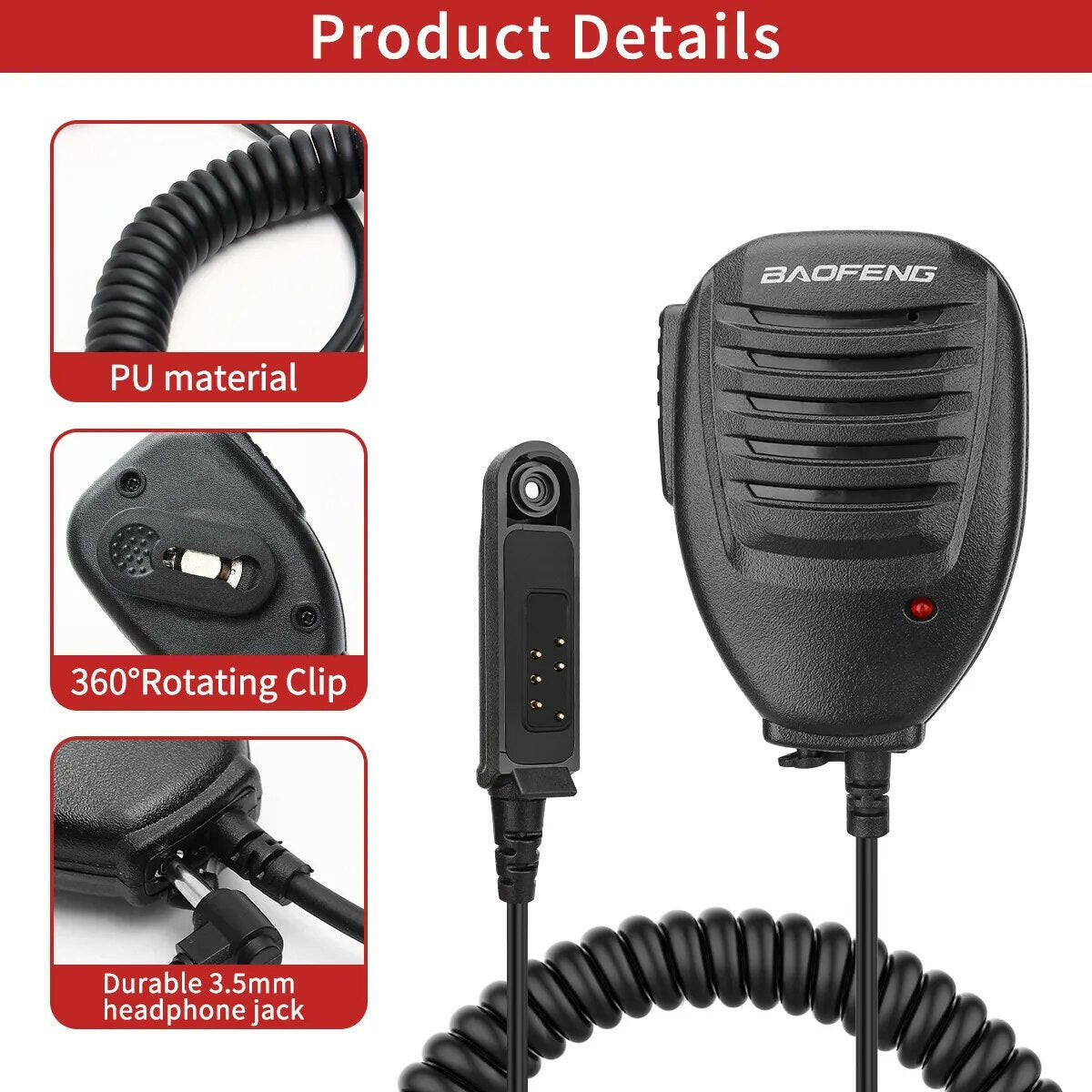 Baofeng UV-9R Plus/Pro Waterproof Shoulder Speaker Microphone For Baof