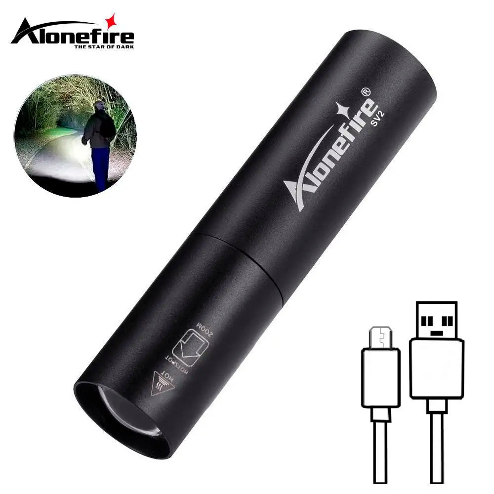 Zoom Small Palm Mini Flashlight Rechargeable Bright llighting Backpack