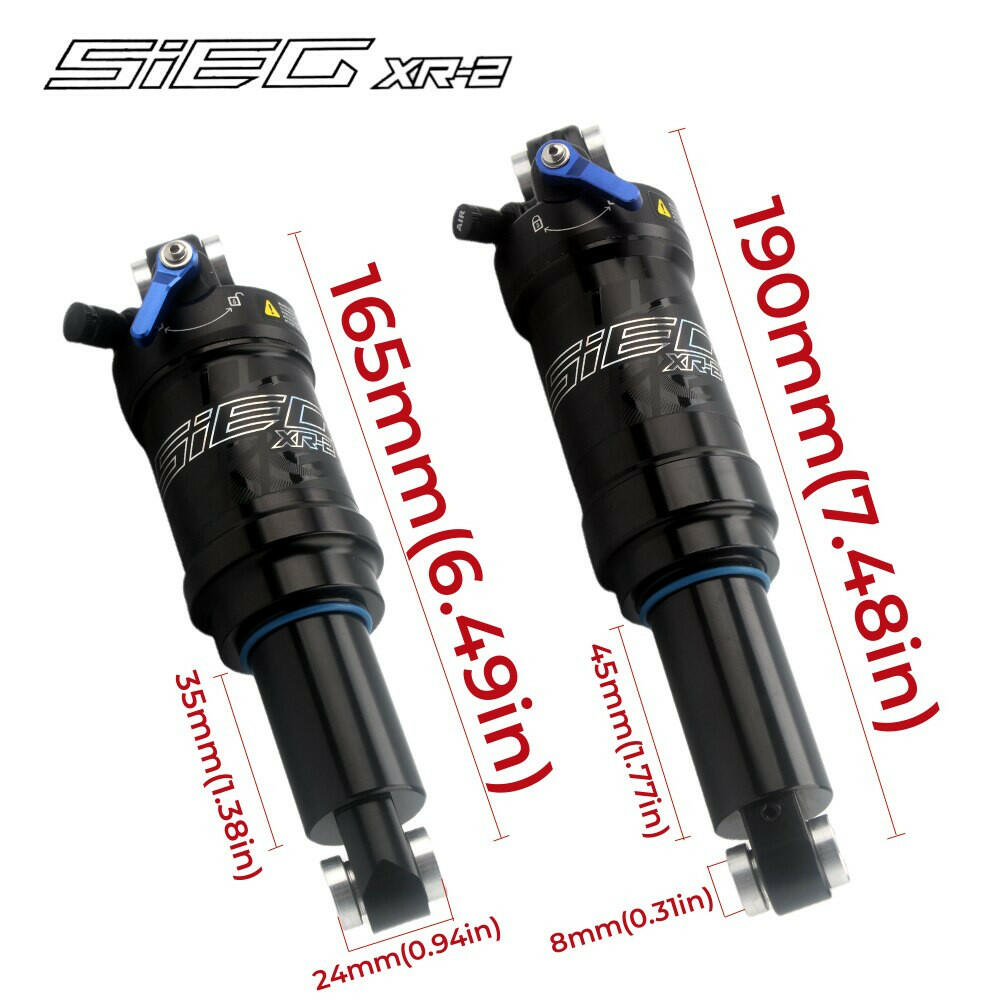 SIEG XR2 Mountain Bike Air Shock Absorber With Lock for 165mm 190mm MT