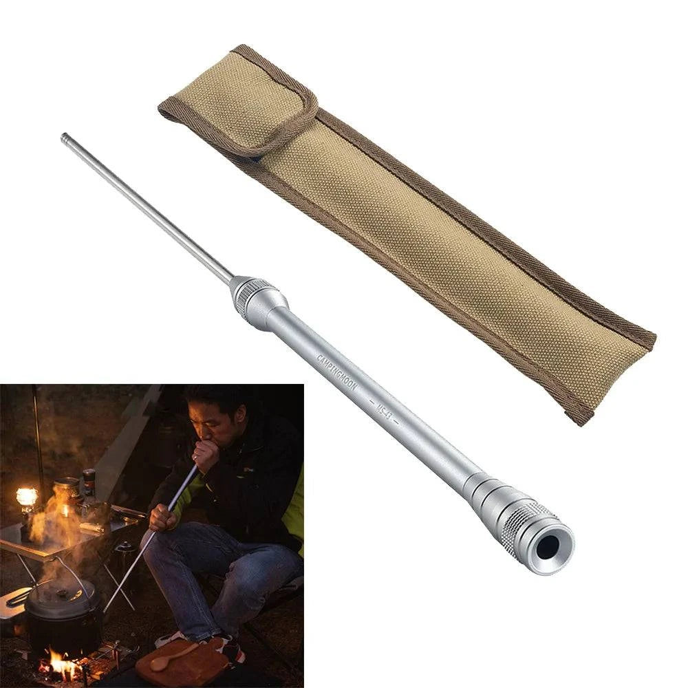 CAMPINGMOON Mouth Fire Blowpipe Detachable Blow Fire Tube Portable High ...