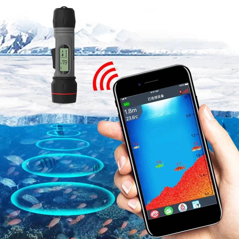 Fish Depth Finder Handheld Fish Finder Wireless Waterproof Sonar Fish