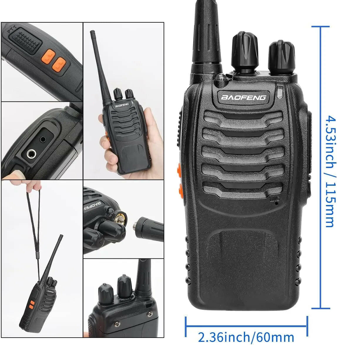2Pcs Baofeng BF-888S Walkie Talkie Two-way Radio Set BF 888s UHF 400-4