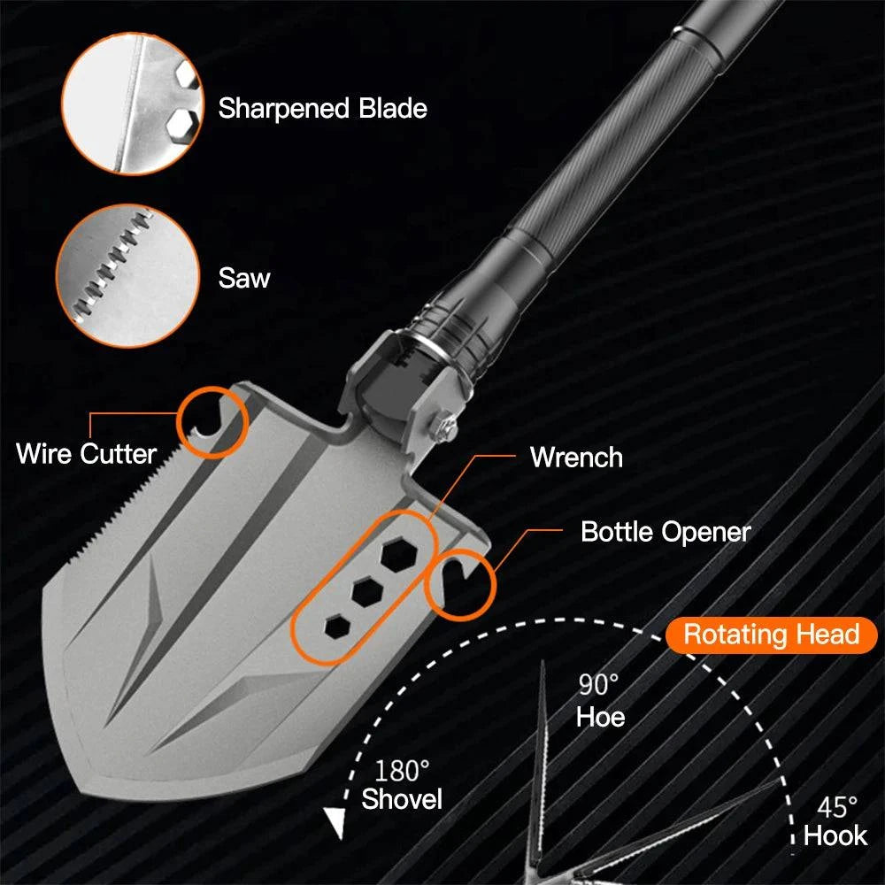 Outdoor Folding Shovel Multi-Tool Camping Shovel Entrenching Tool for ...