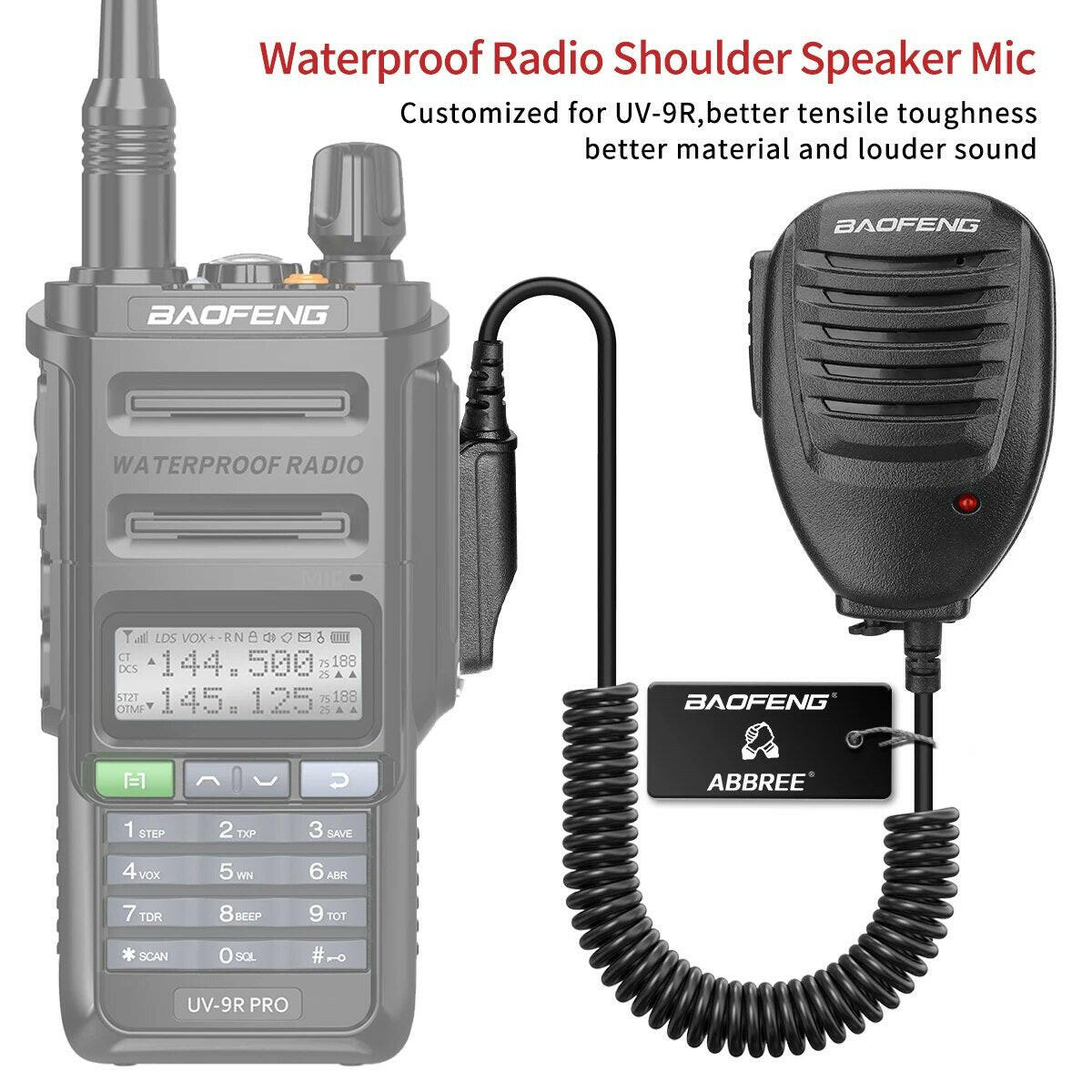 Baofeng UV-9R Plus/Pro Waterproof Shoulder Speaker Microphone For Baof ...