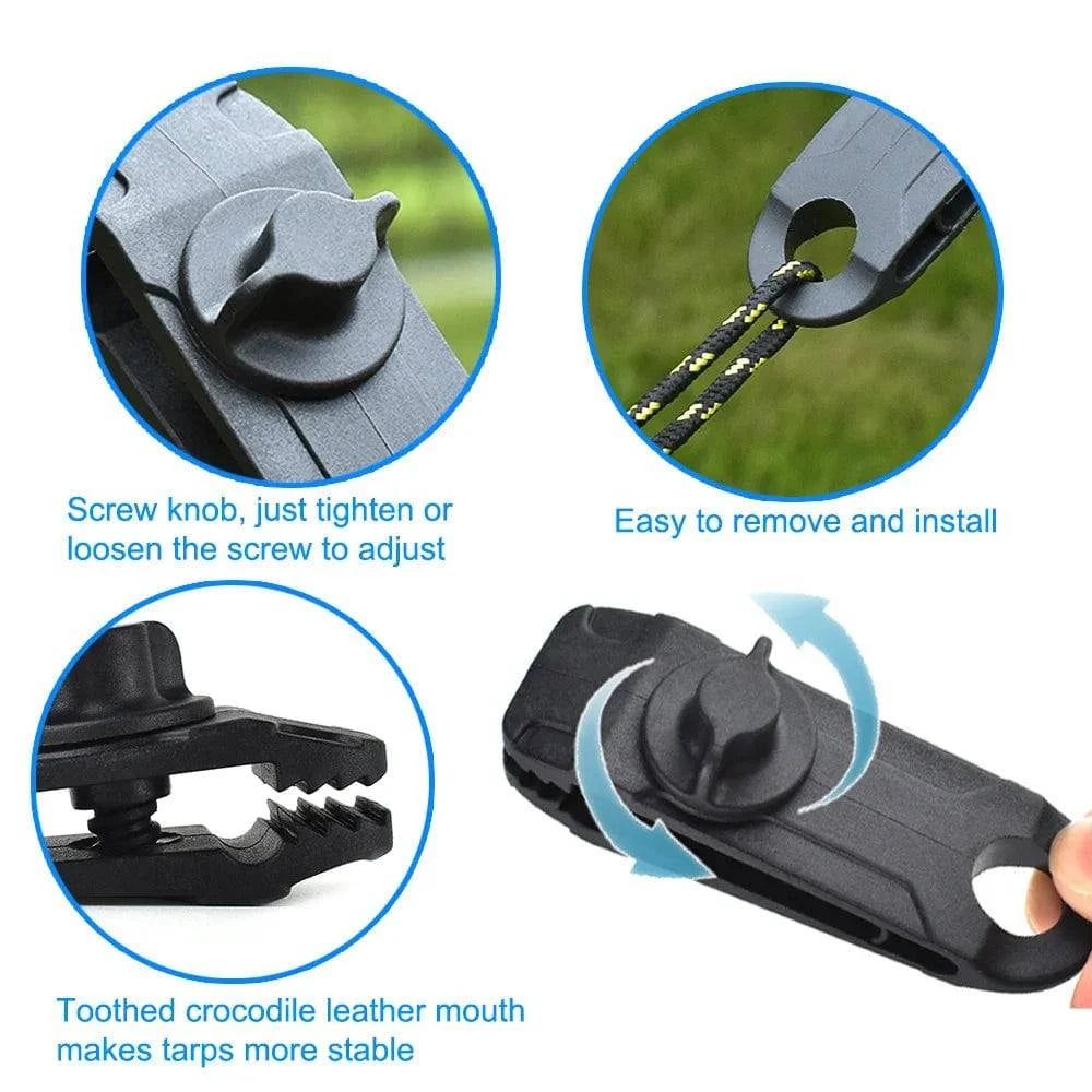 10PC Awning Clamp Tarp Clips Heavy Duty Lock Grip Tent Fasteners Clips