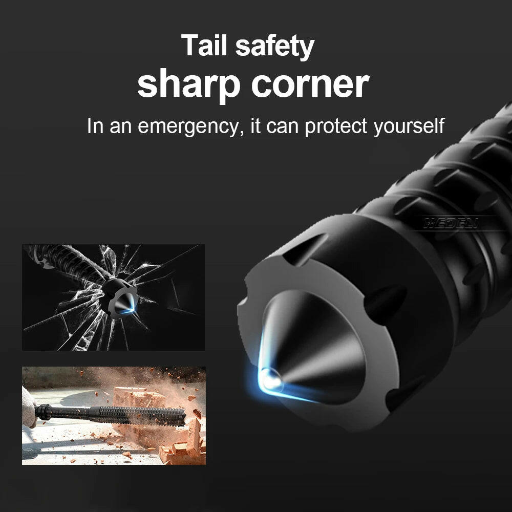 XHP70 Telescopic Flashlight Self Defense Powerful LED Tactical Baseball ...