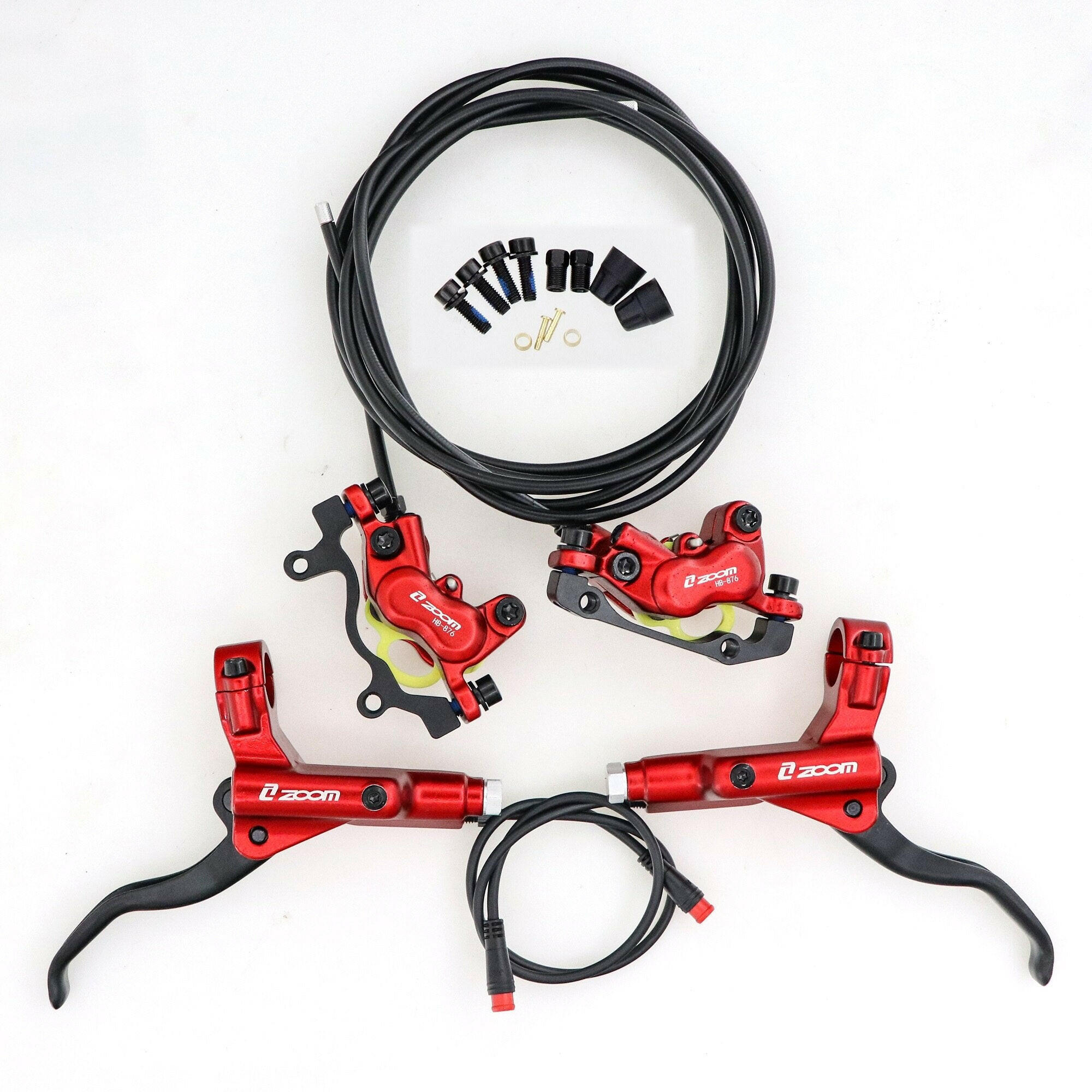 ZOOM HB-876E E-Bike 4-Piston Hydraulic Disc Brake Set Electric Scooter ...