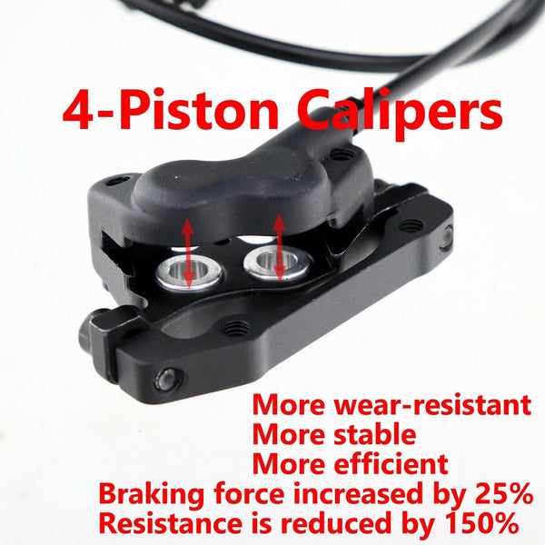 ZOOM HB-876E E-Bike 4-Piston Hydraulic Disc Brake Set Electric Scooter ...