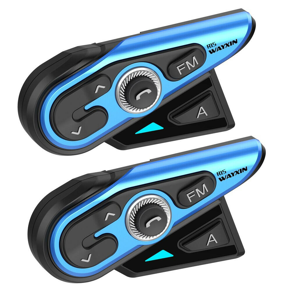WAYXIN 2 Pcs 1200M Bluetooth Intercom Motorcycle Helmet Headsets 2 Rid