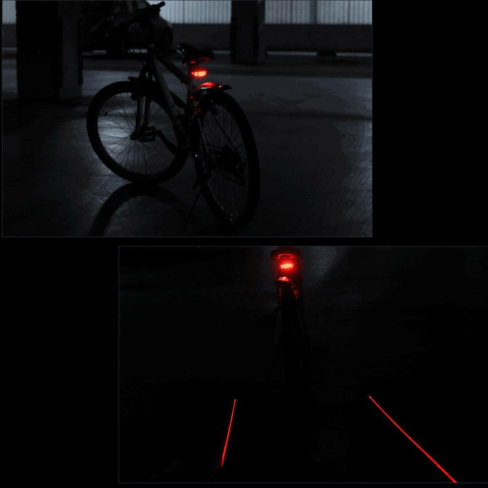 Waterproof 5 LED 2 Laser Bicycle Rear Tail Light Lamp Taillights For C