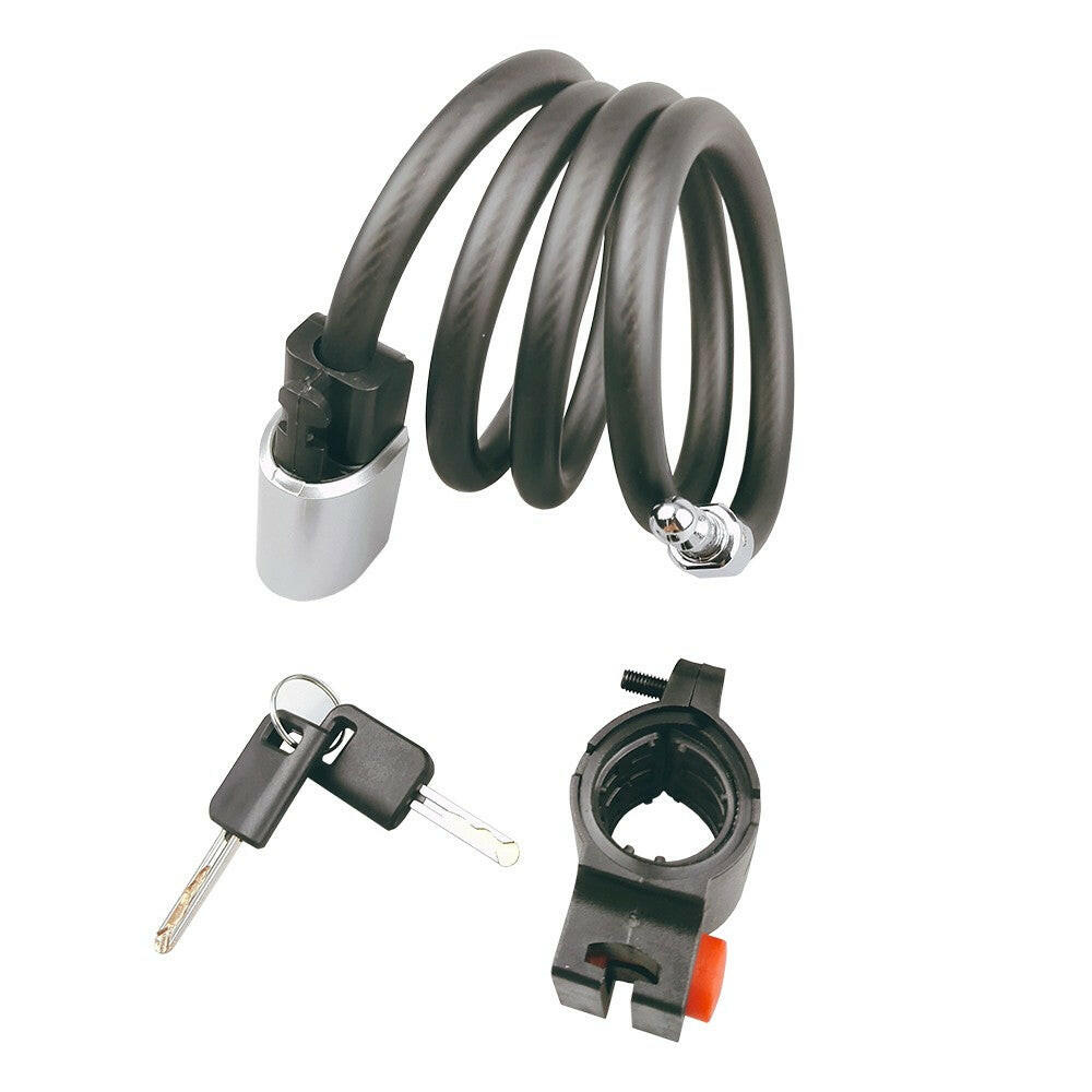 4 Feet Anti-theft Bicycle Lock Cable Coil with Mounting Bracket and Ke