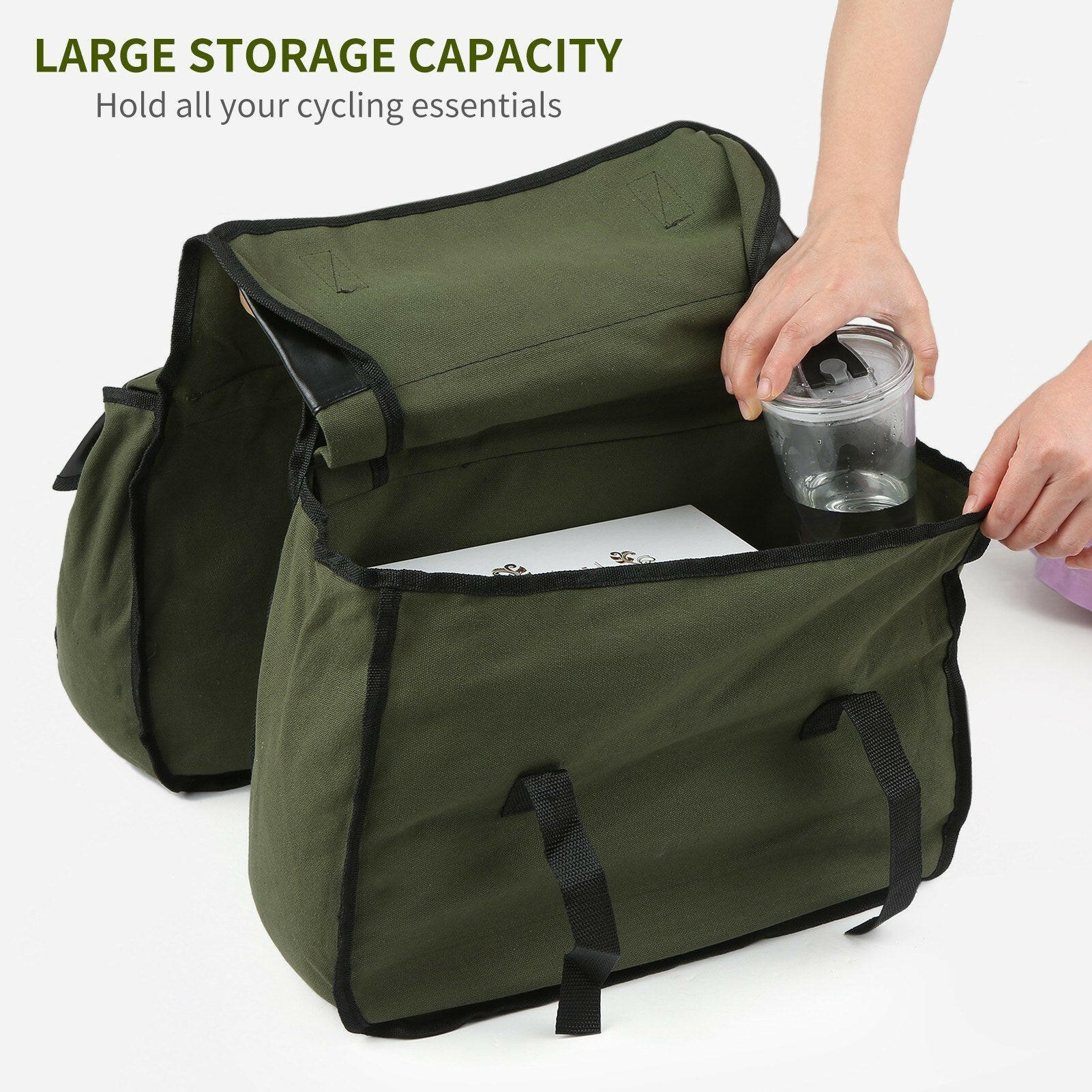 Bike Rear Seat Bag Bicycle Trunk Bag Cycling Rear Rack Double Pannier ...