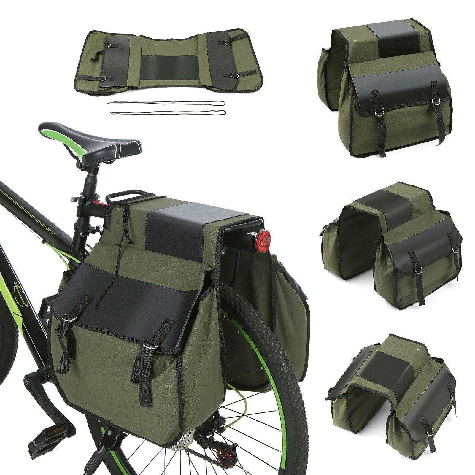 Bike Rear Seat Bag Bicycle Trunk Bag Cycling Rear Rack Double Pannier ...