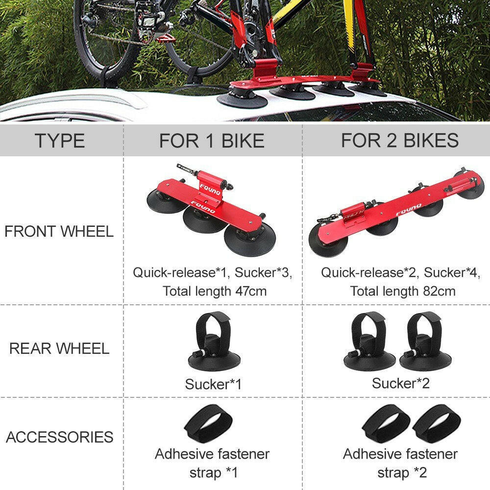 Bike Suction Roof Rack for Car Roof Top Sucker Quick Release Aluminum