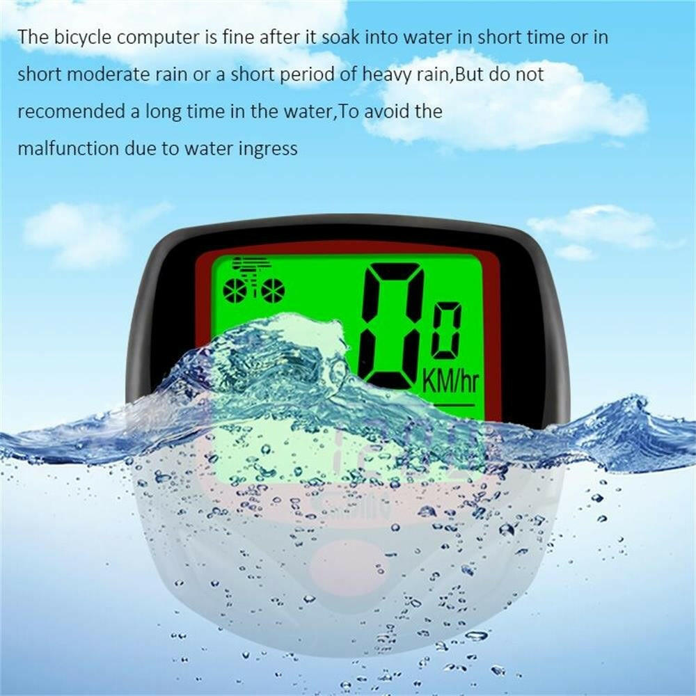 Wired Bike Computer Multi Functional LCD Screen Cycling Computer Mount